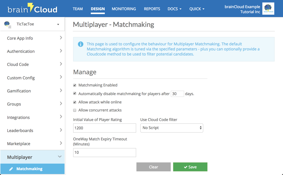 MatchMaking - How To Find Players | brainCloud Docs