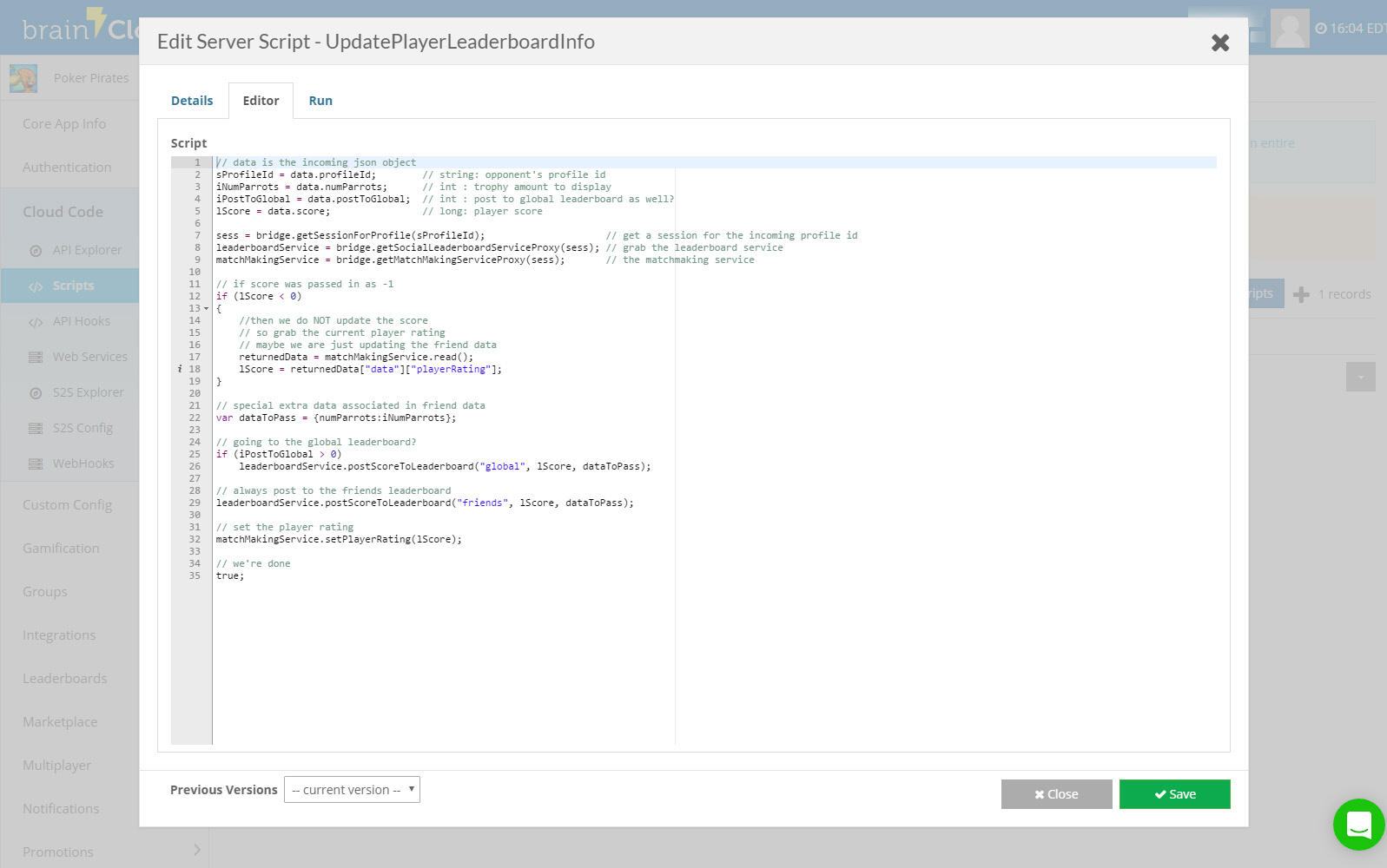 Cloud Code | brainCloud Docs